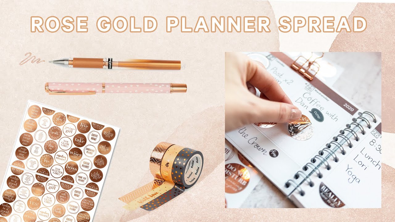 How to decorate your Personal Planner in ROSE GOLD - YouTube