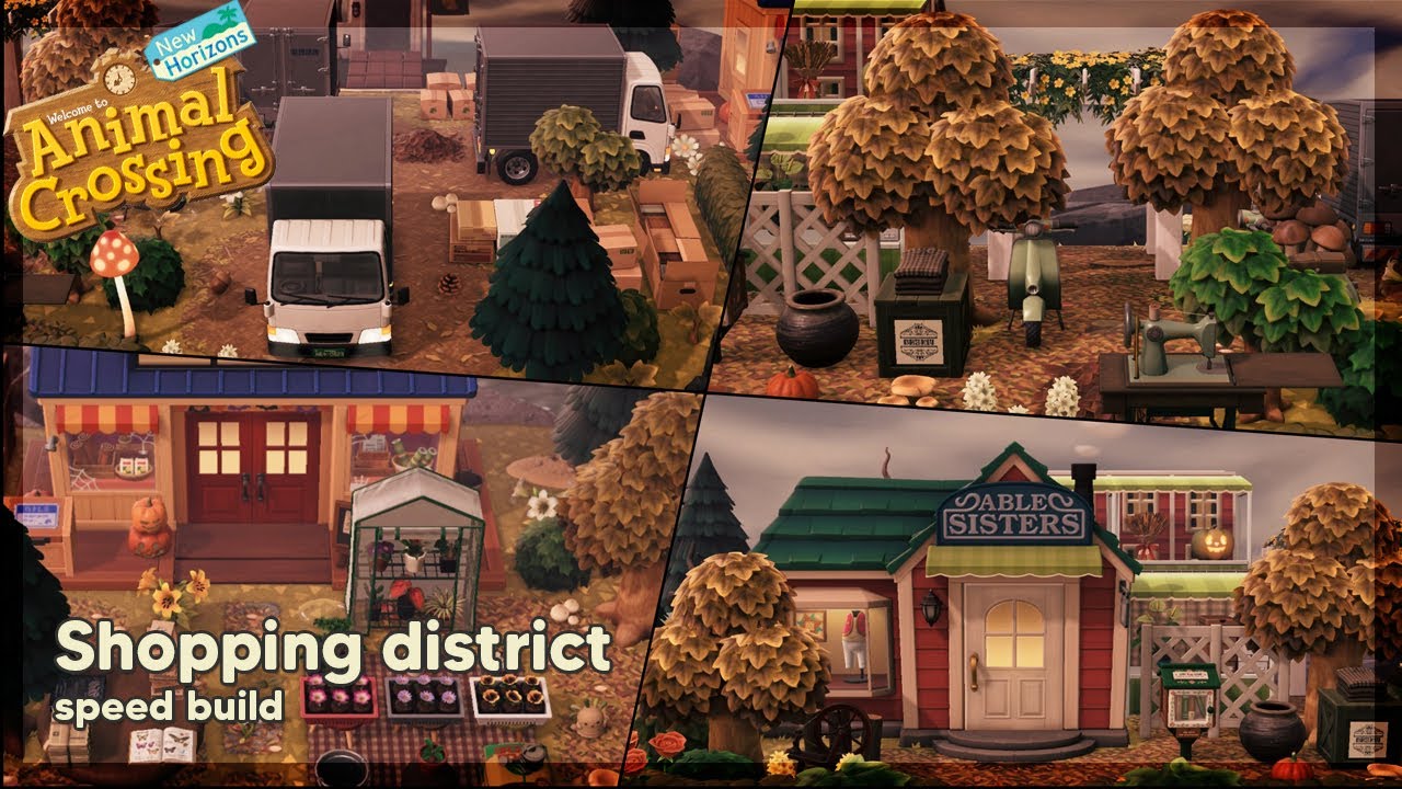 Shopping district 🍁// Animal Crossing Farmcore island // Speed Build ...