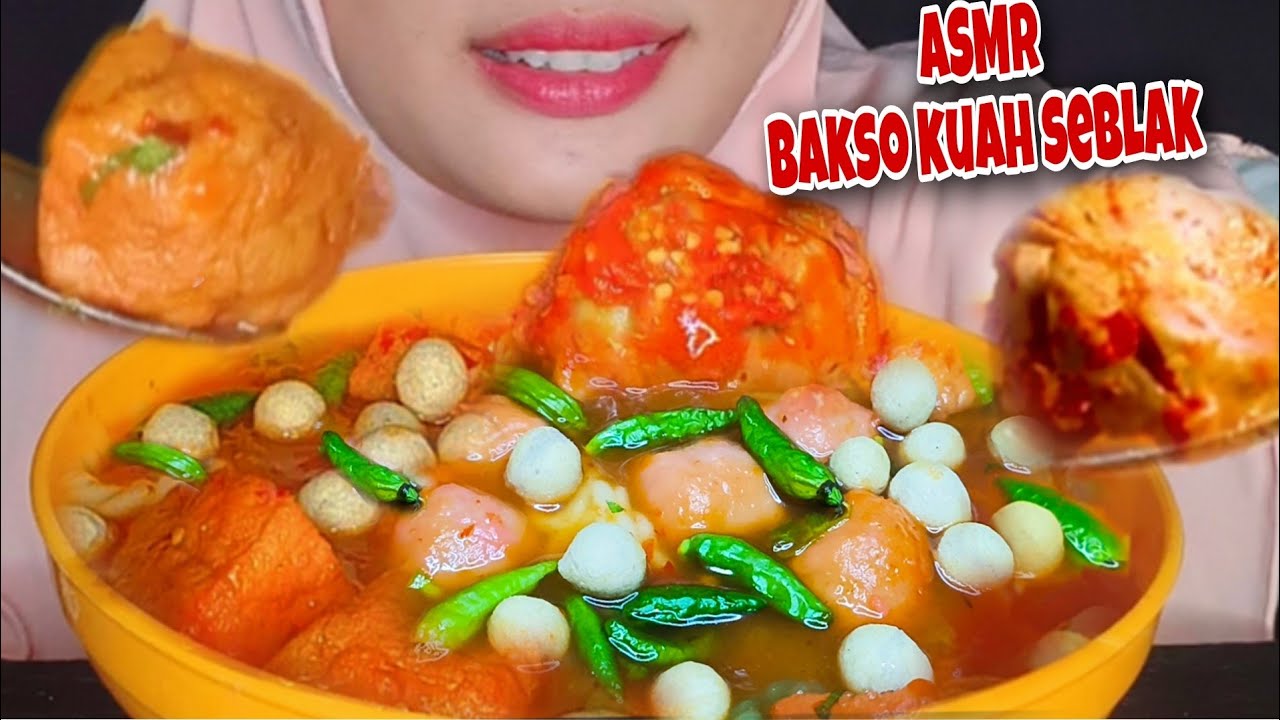ASMR BAKSO GRENJEL PEDAS HOT JELETOT KUAH SEBLAK CABE RAWIT IJO - YouTube
