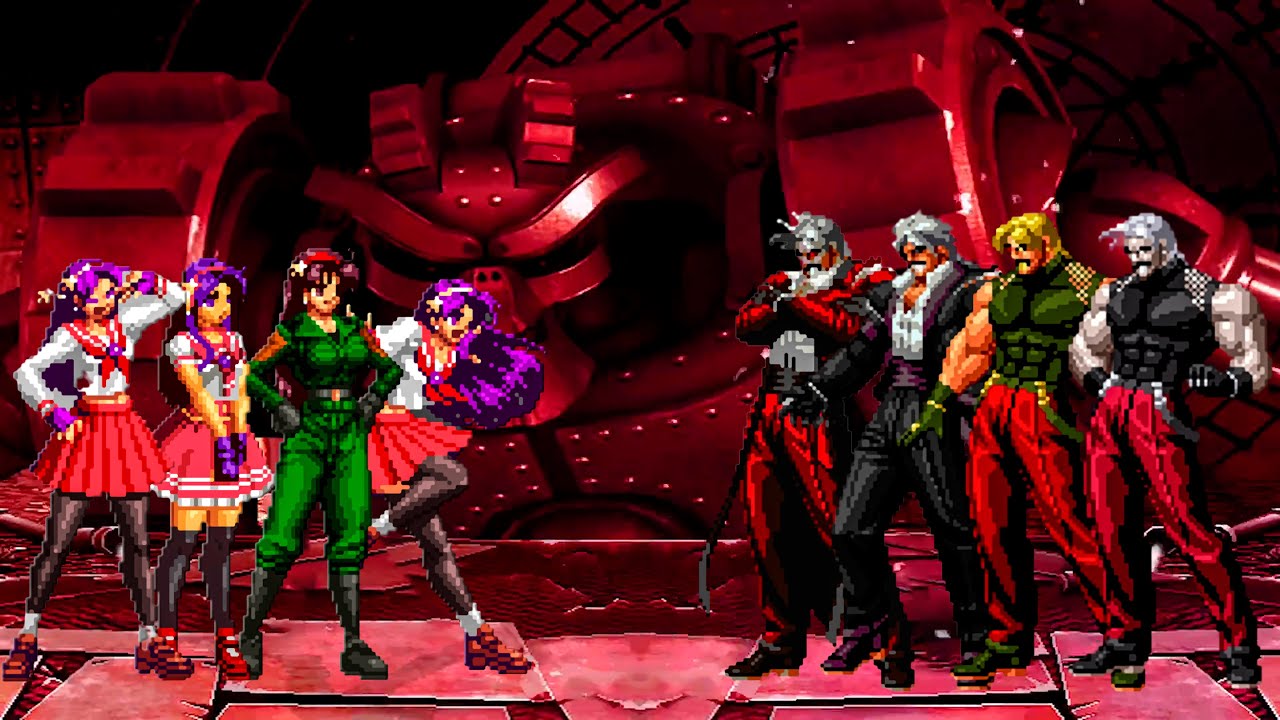 [KOF Mugen] Athena Asamiya Team vs Rugal Bernstein Team - YouTube