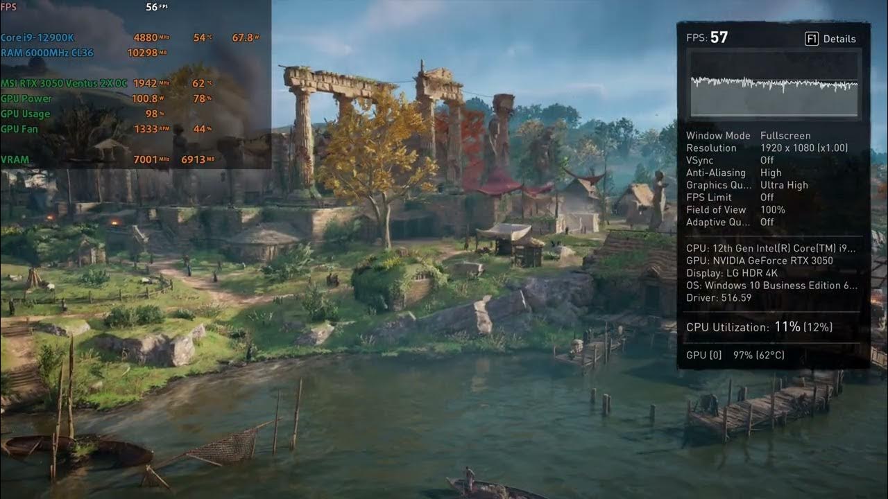 🎮 MSI GeForce RTX 3050 Ventus 2X OC [Desktop] - Assassin's Creed Valhalla gameplay benchmarks ...