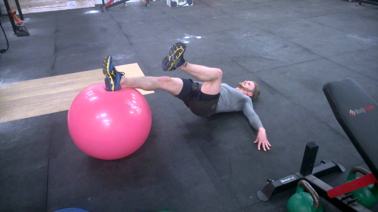 Single Leg Ball Hamstring - YouTube