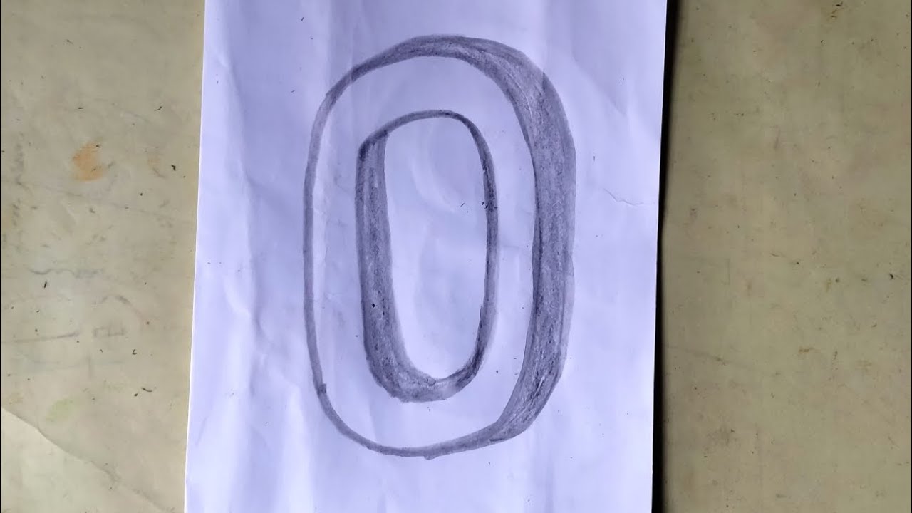 3D number drawing - 0 - YouTube