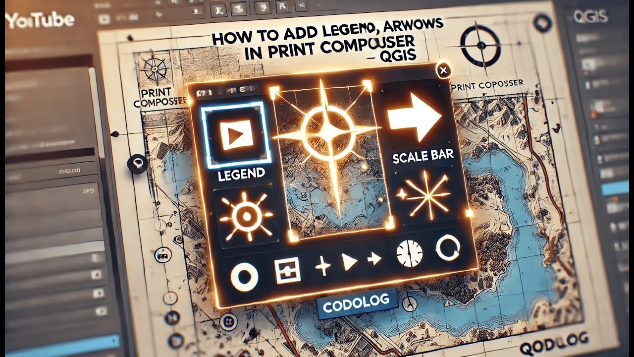 How To Add the legend , Arrows , scale bar using Print Composer | QGIS ...