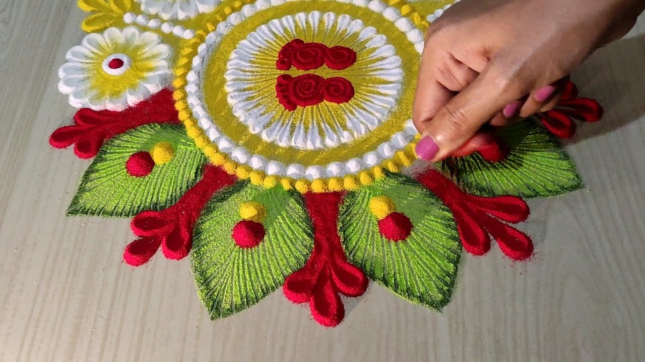 Navratri Rangoli Designs 2024 Easy | Navratri Rangoli | Diwali Rangoli ...