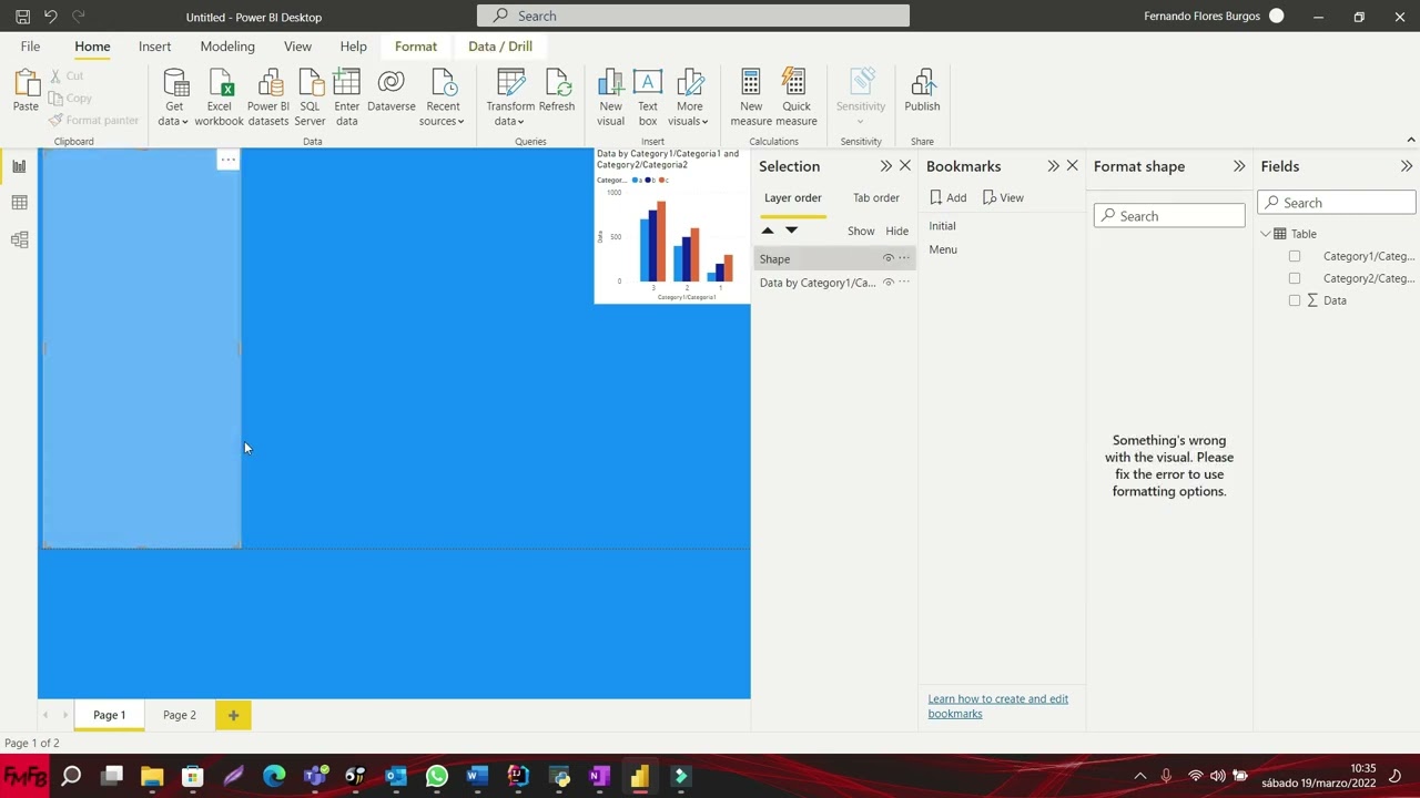 Menu emergente en Power BI - YouTube