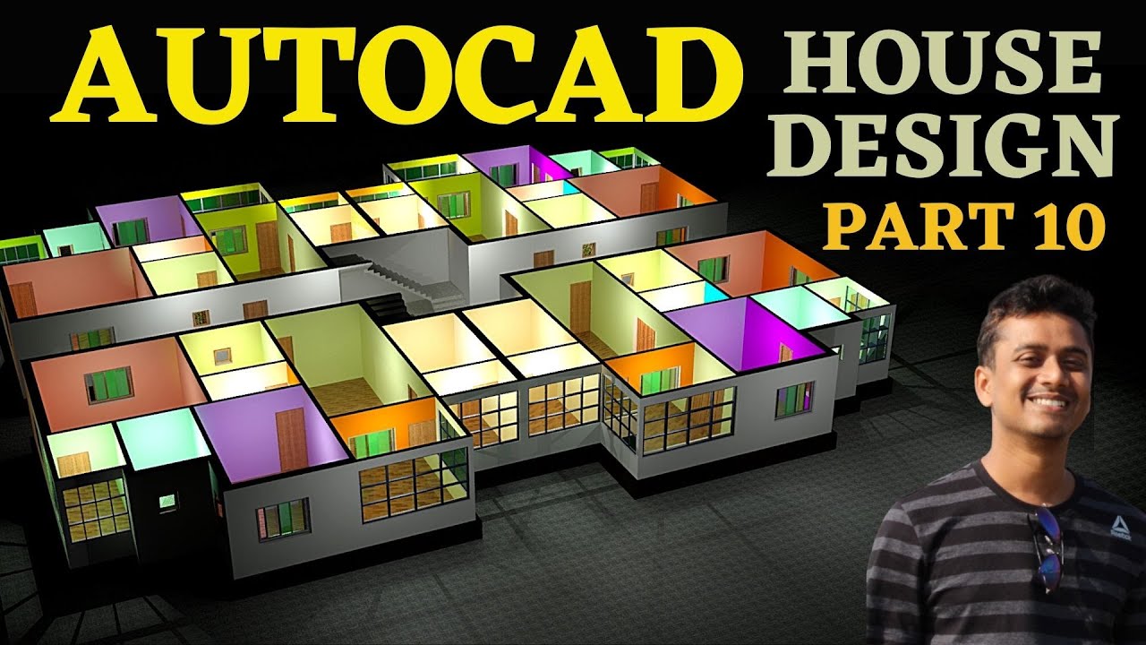 AutoCAD House Design (3D)- Part 10- Chajja and 3D mirroring the flat ...