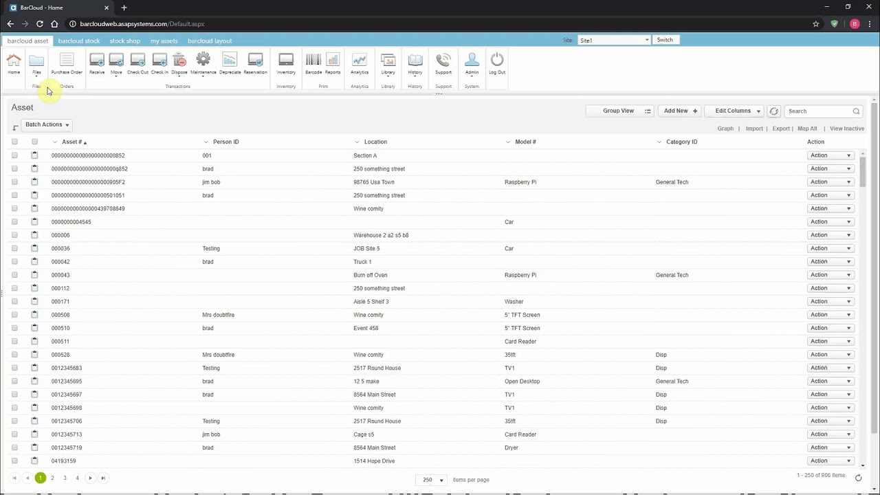 Asset Tracking System - Adding New Location, Person and Assets ...