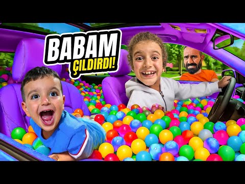 POYRAZ ELİF BABASININ ARABASINI TOP HAVUZUNA ÇEVİRDİ!!