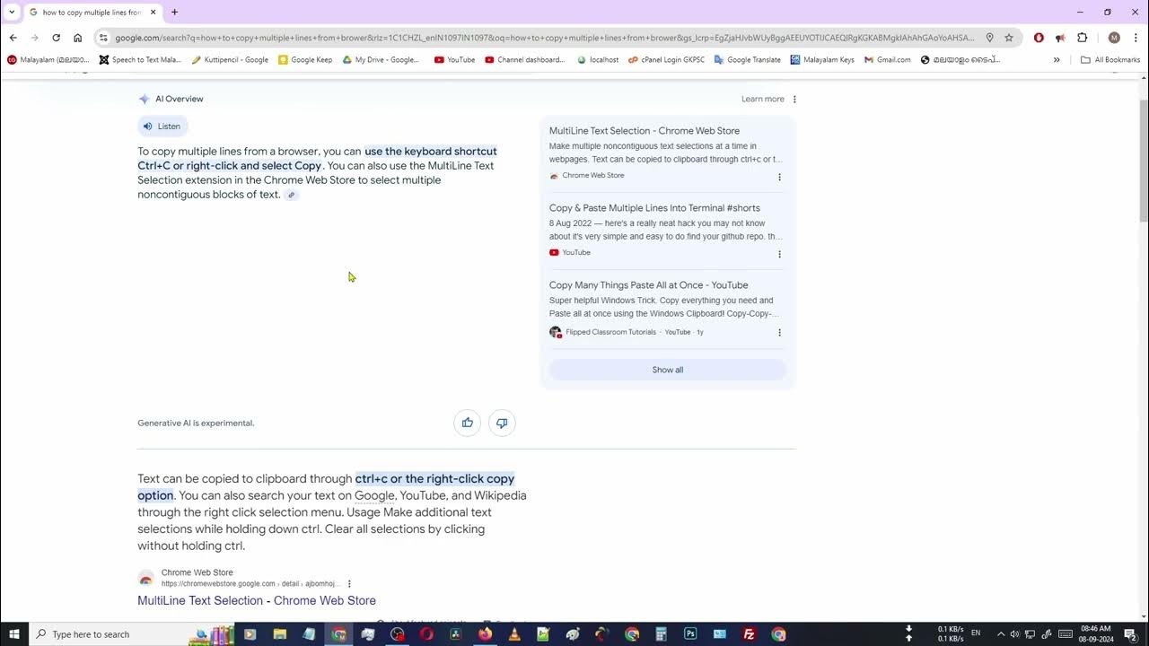how to copy multiple text lines from Browser - chrome - YouTube