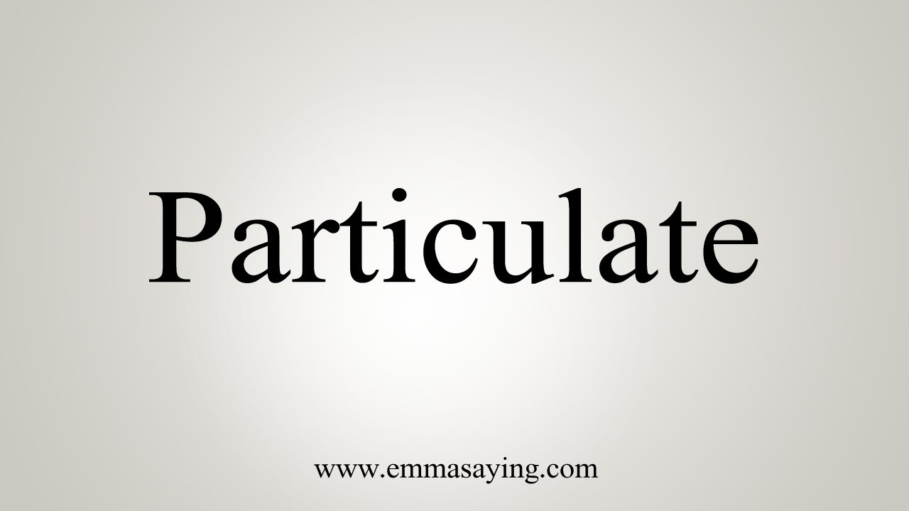 How To Say Particulate - YouTube