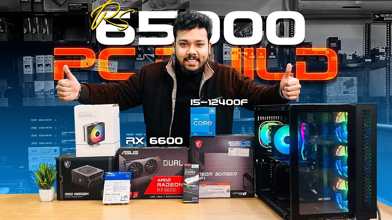 Rs 65000 Best Gaming PC Build | i5-12400F & RX 6600 - YouTube