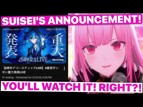 Calli Shills Suisei's Announcement Live (Mori Calliope & Hoshimachi Suisei  / Hololive) [Eng Subs]