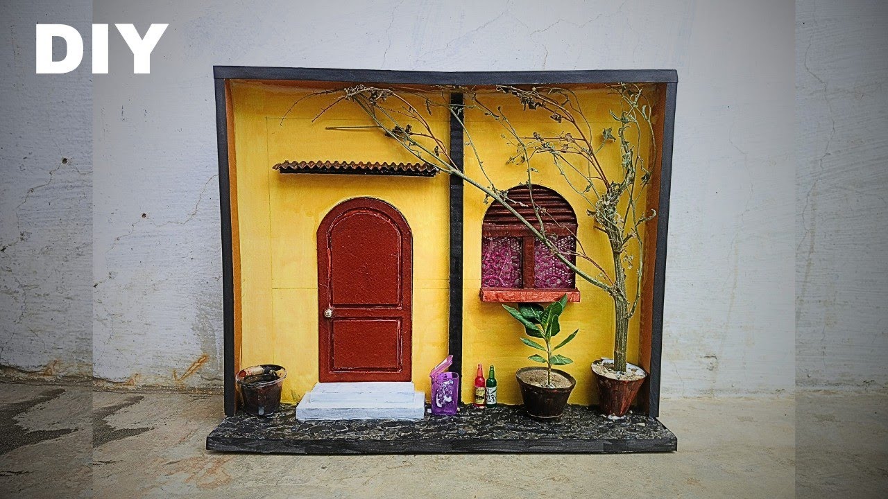 How to Make a DIY Miniature Cardboard 3D Frame DOOR House DIORAMA ...