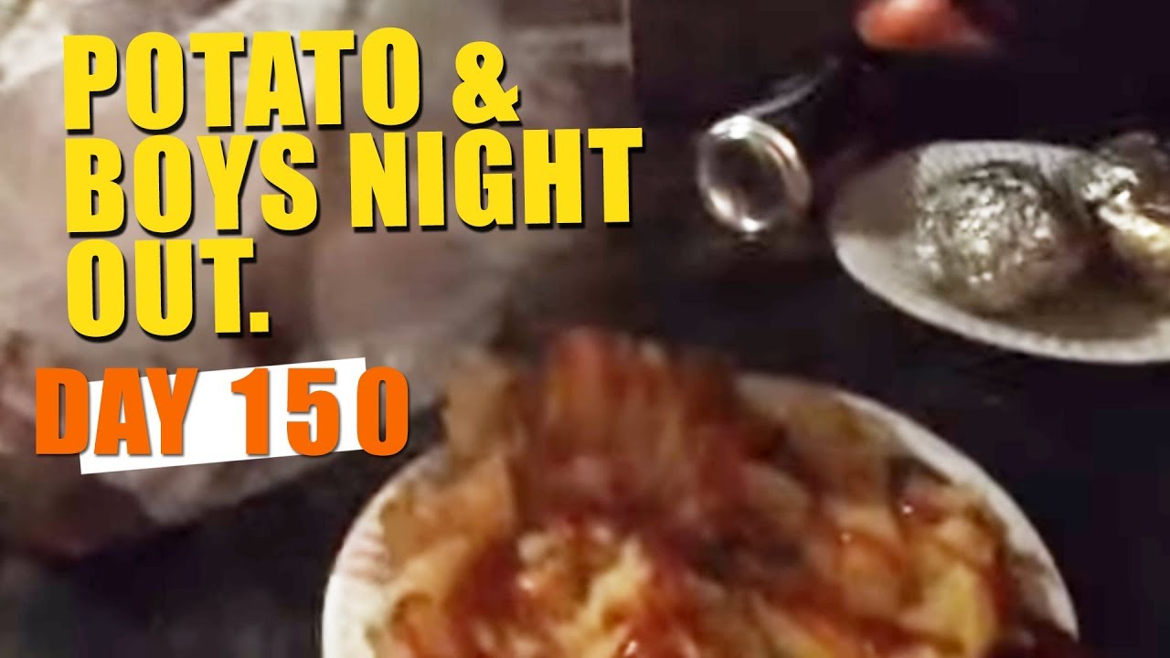 Spud Fit Challenge day 150 - boys night and spuds in the fire. - YouTube