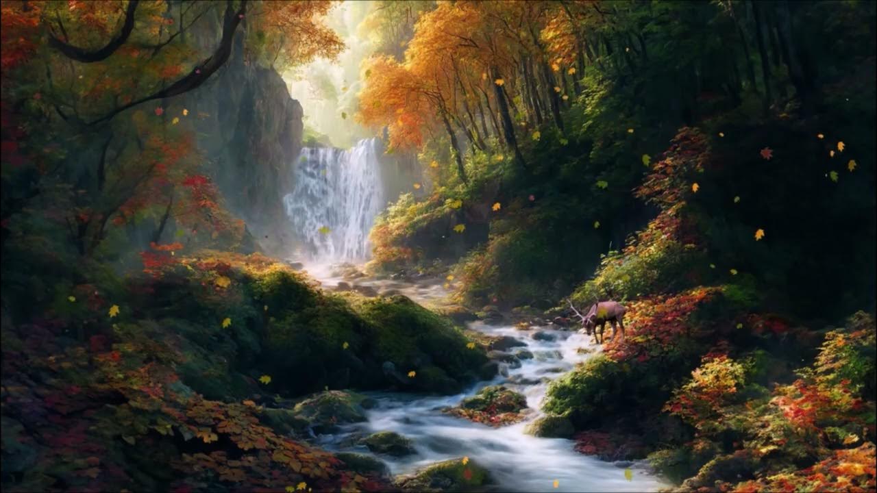 Relaxing Flowing Water, Roaring Forest Waterfall, White Noise for Relaxation, Sleep, Meditation ...