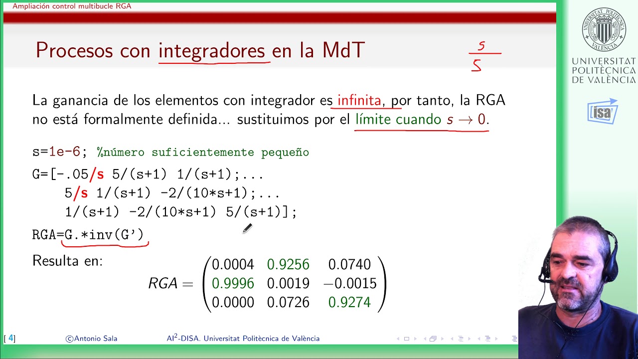Matriz de ganancia relativa (RGA): propiedades adicionales - YouTube