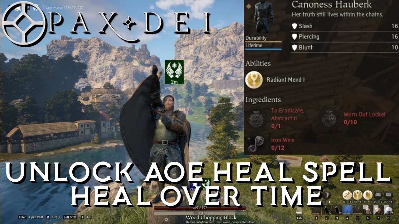 Pax Dei - Unlock AOE heal spell - heal over time - radiant mend ...