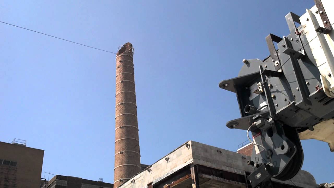 Elizabeth Hospital Smokestack Demolition - YouTube