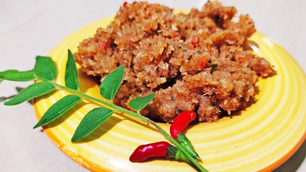 Coconut and Salted Fish Chutney Recipe | Coconut Chutney with Dry Fish ...