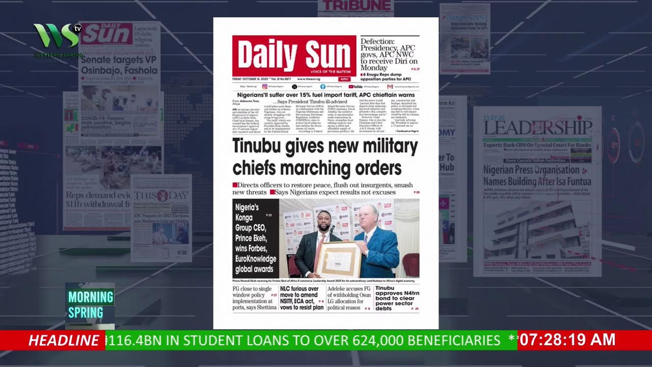 MORNING SPRING: NEWSPAPER REVIEW || 31-10-2025 - YouTube