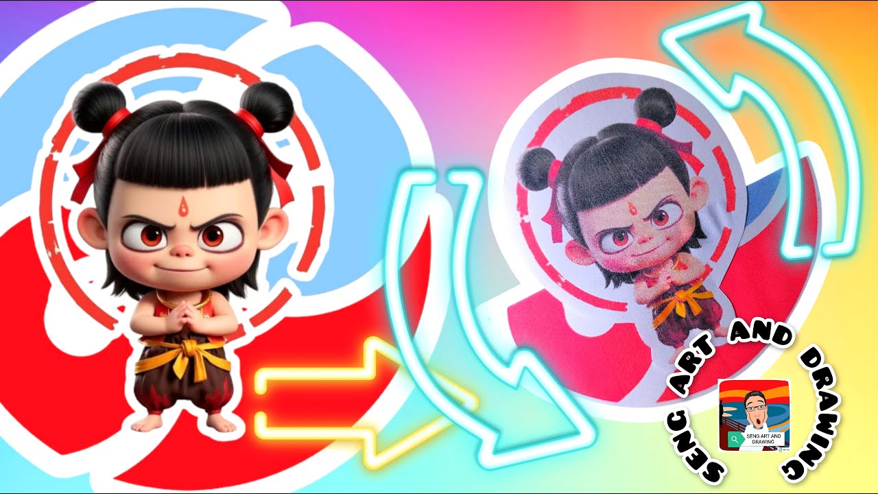 哪吒2手工 Ne Zha 2 craft - free template - YouTube