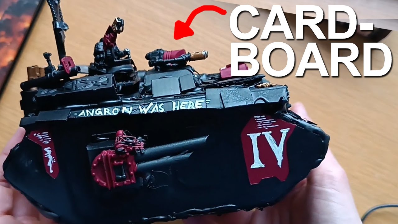 Cardboard Landraider PART 2! Primed & Started Painting my DIY TANK ...