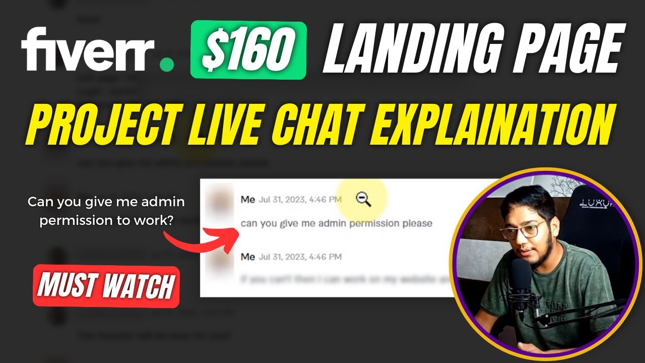 $150 Fiverr Landing Page Project 2023 | Fiverr Live Chat With Client ...
