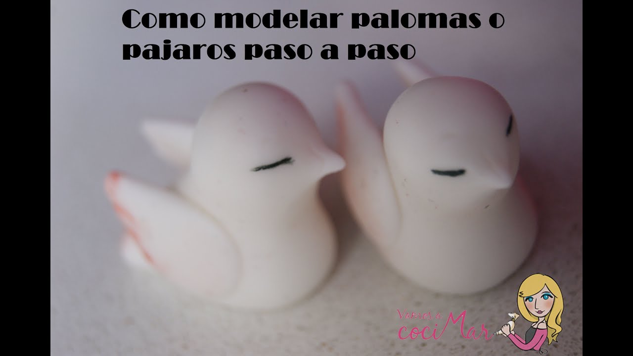 COMO MODELAR EN FONDANT/ palomas o pajaros/ PASO A PASO - YouTube