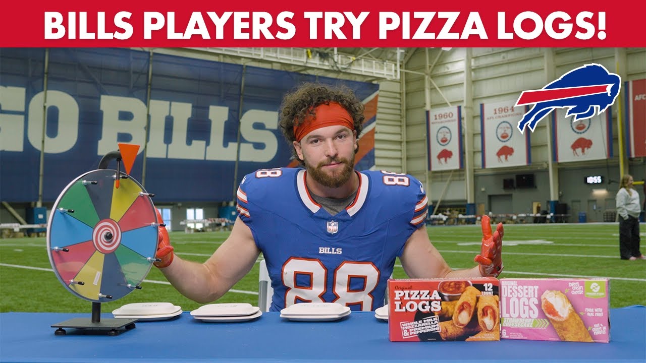 Buffalo Bills Players Play Pizza Log Roulette - YouTube