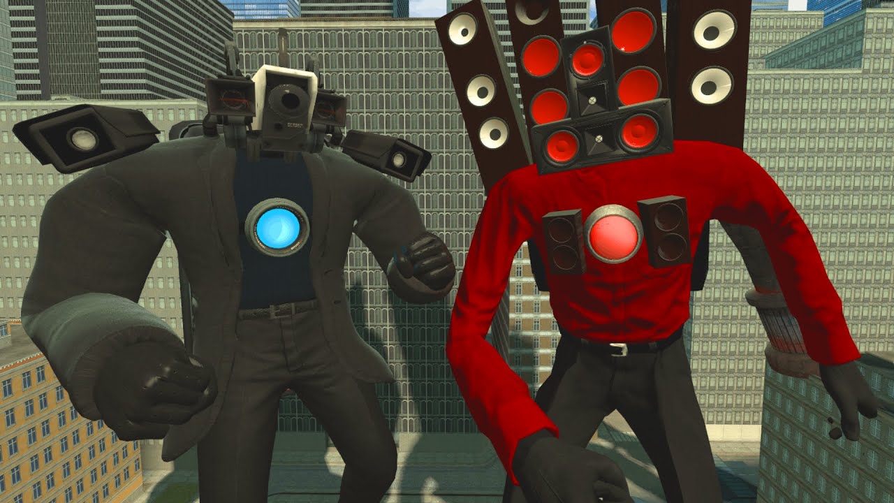 MECHA CAMERA MAN BOSS VS MECHA SPEAKER MAN BOSS In Garry's Mod! - YouTube