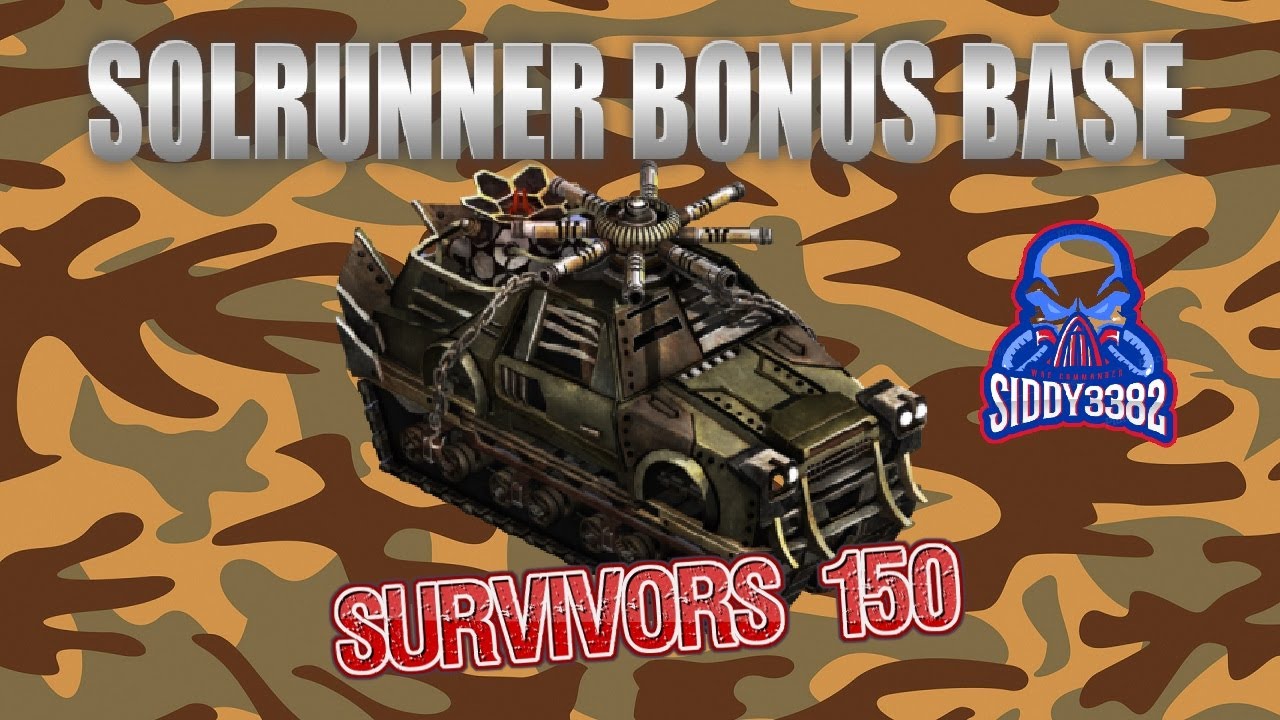War Commander - Survivors 150 - Solrunner Bonus Token Base. - YouTube
