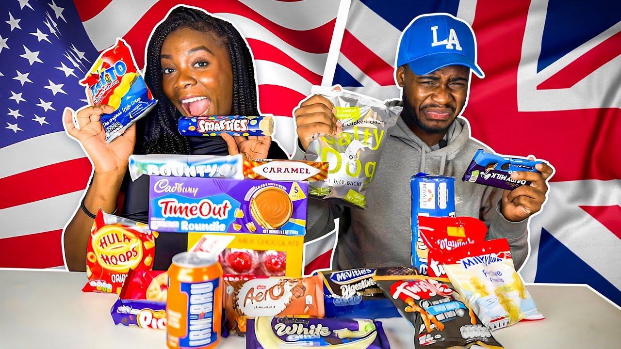 Americans Try British Snacks for the FIRST TIME!! - YouTube