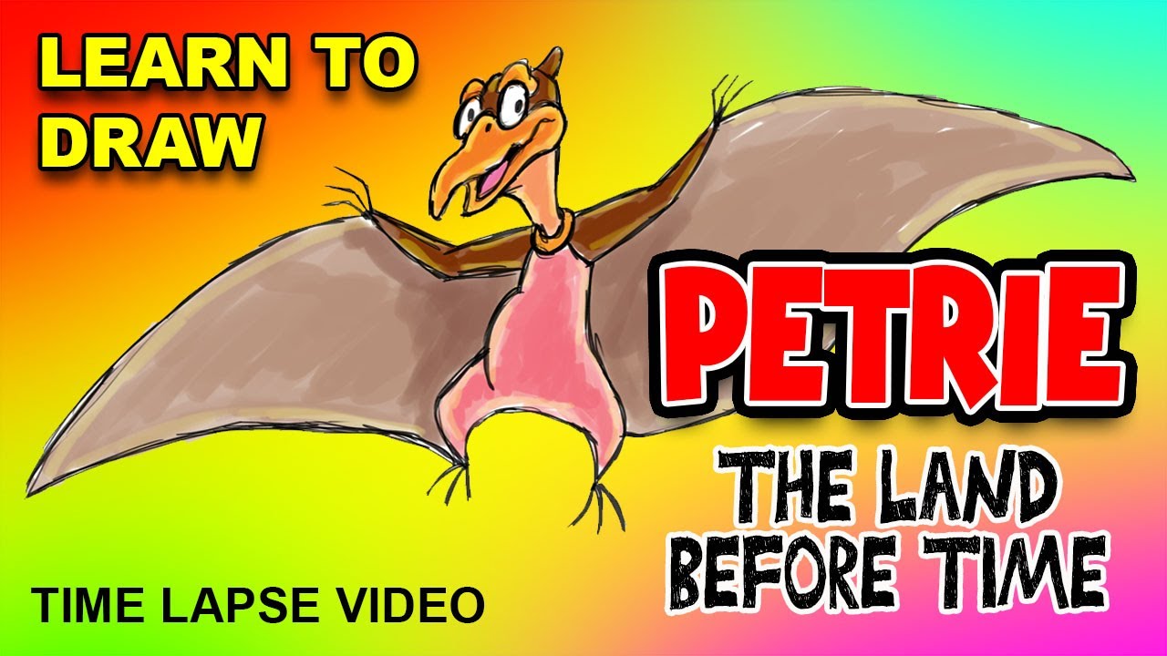 Drawing cartoons - Petrie from The Land Before Time - YouTube