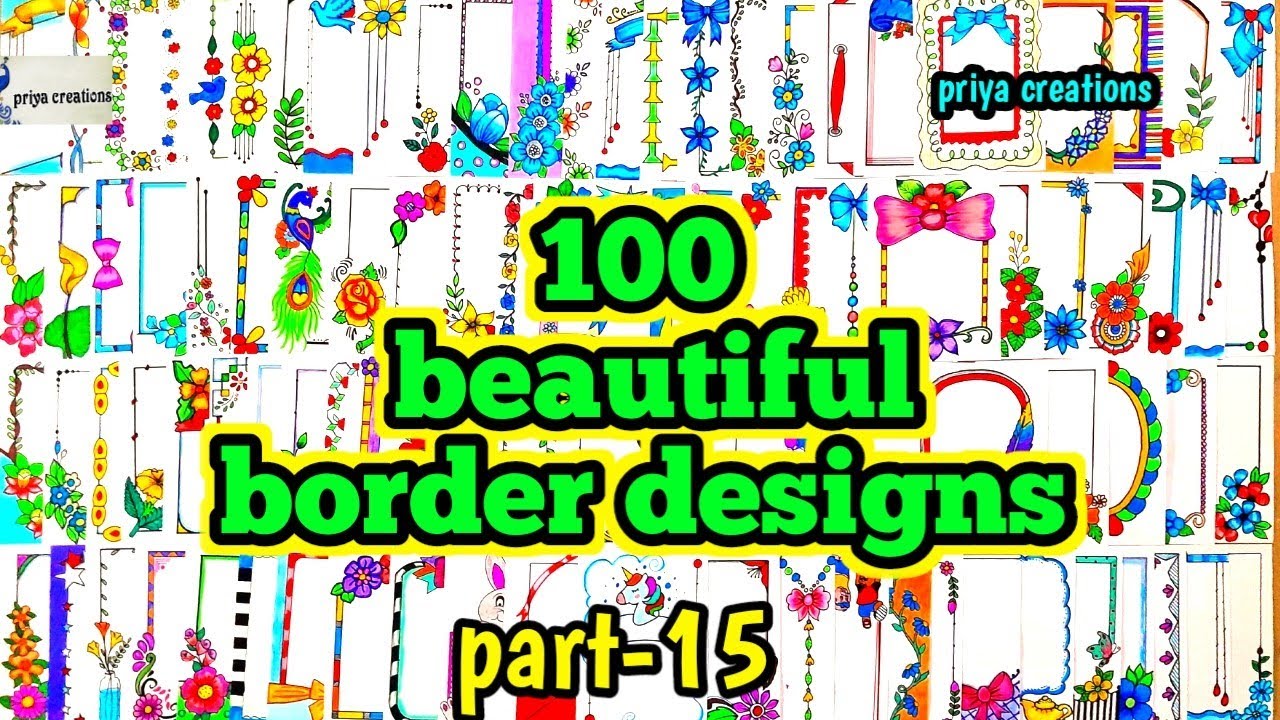 100 Border Designs Compilation | 50 Border Designs for project | 40 ...