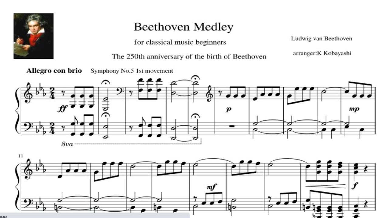 Beethoven Medley for classical music beginners - YouTube