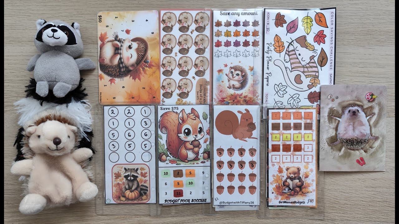 Savings Challenge Randomizer | Woodland Creatures | October Cash ...