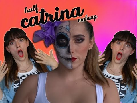 ¡MAQUILLATE DE CATRINA! | half face makeup | Danie Olivera - YouTube
