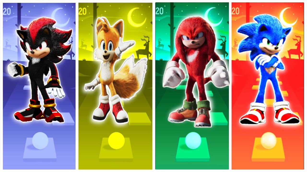 SONIC 3 post credit scene - shadow 🆚 hedgehog 🆚 generations 🆚 adventure - coffin dance tiles hop ...