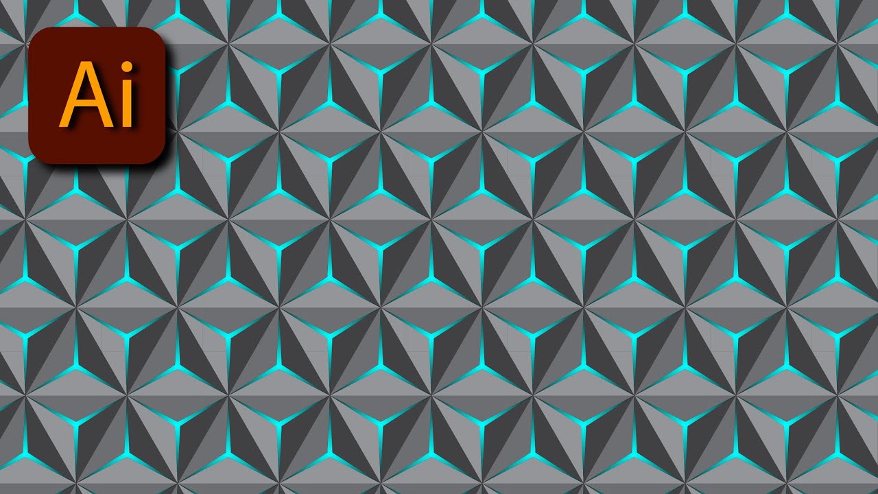 Geometric 3D Pattern in Illustrator with Basic Shapes - YouTube