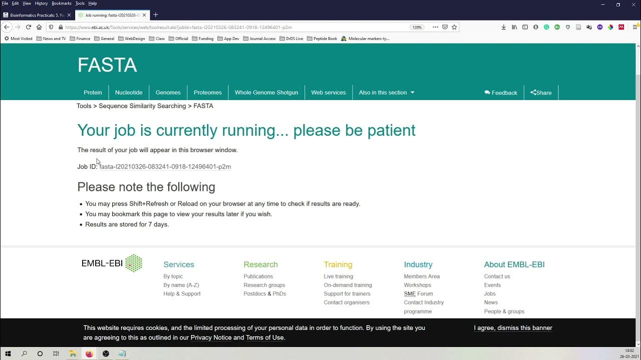 Bioinformatics Practical 5- Pairwise alignment using FASTA - YouTube