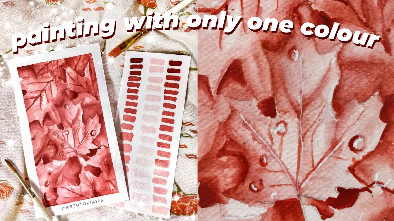 Painting with only one colour | Monochromatic watercolour painting ...