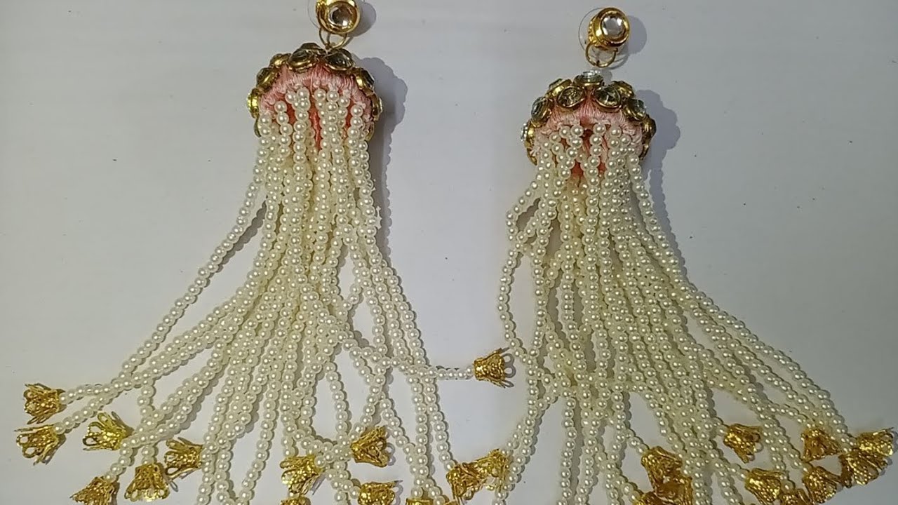 Handmade thread earrings - YouTube