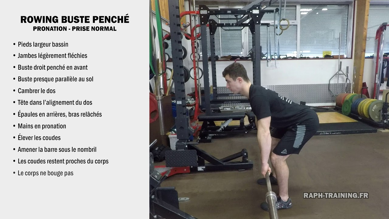 ROWING BUSTE PENCHÉ BARRE PRONATION PRISE NORMALE - YouTube