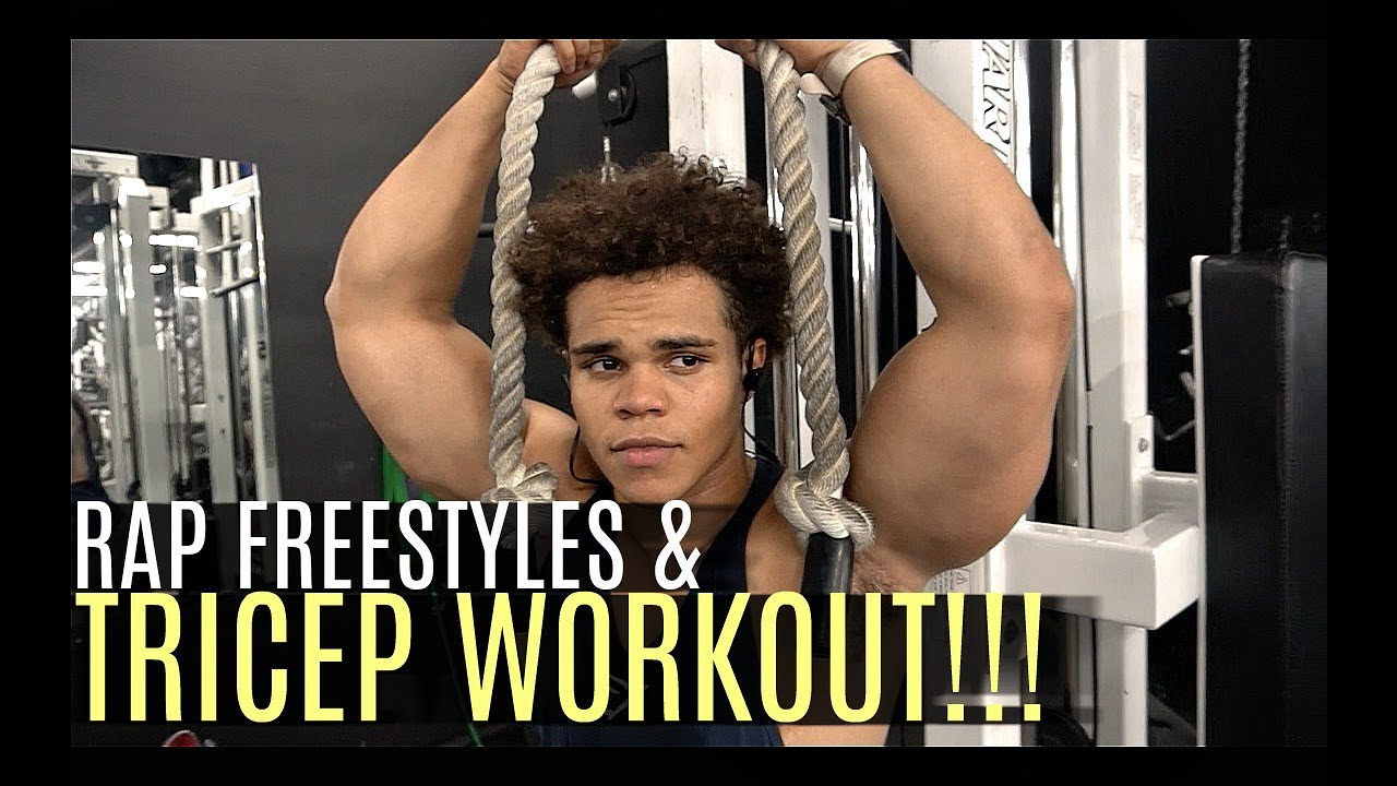 6 EXERCISES FOR TRICEP GAINS | Rap Freestyle Before The Gym! - YouTube