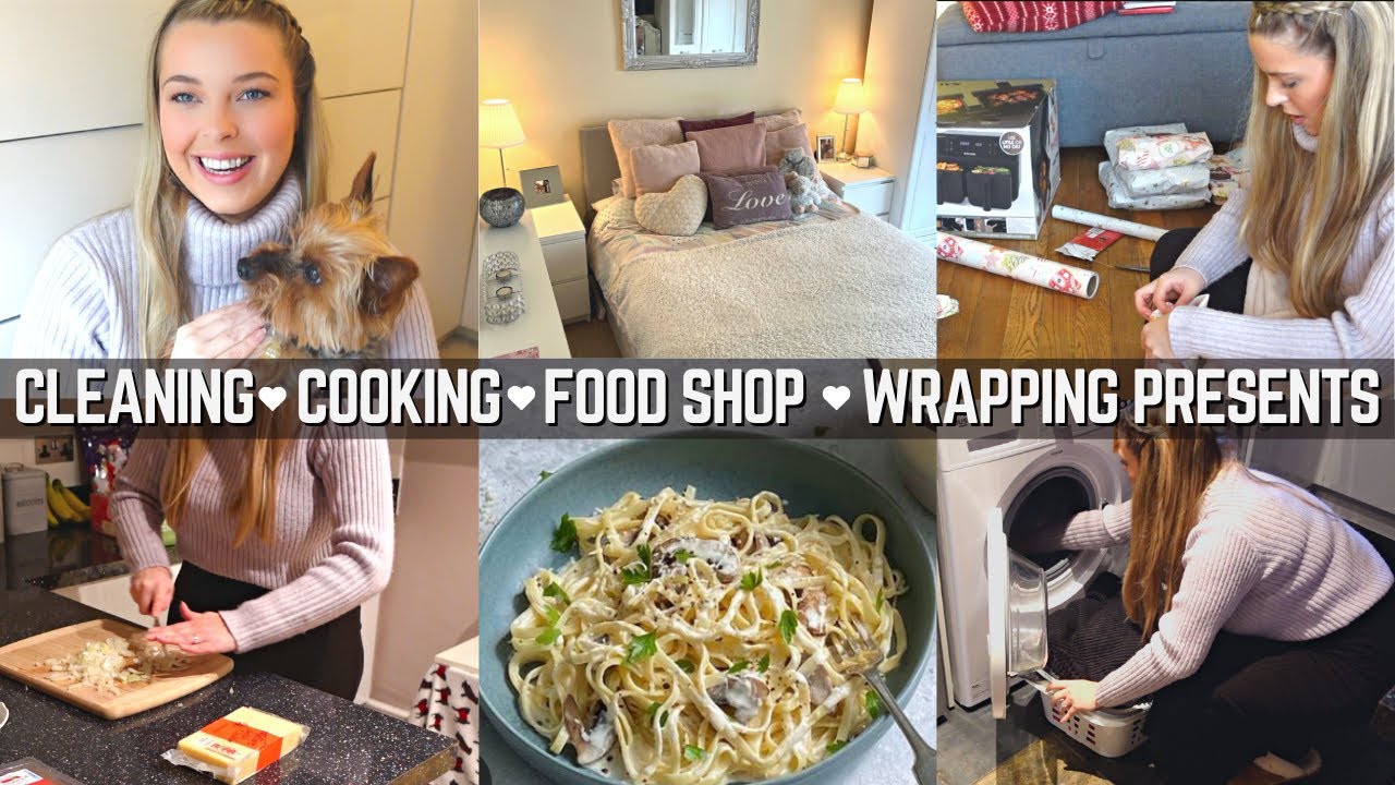 Productive homemaking reset day - speed cleaning, cooking, food shop ...