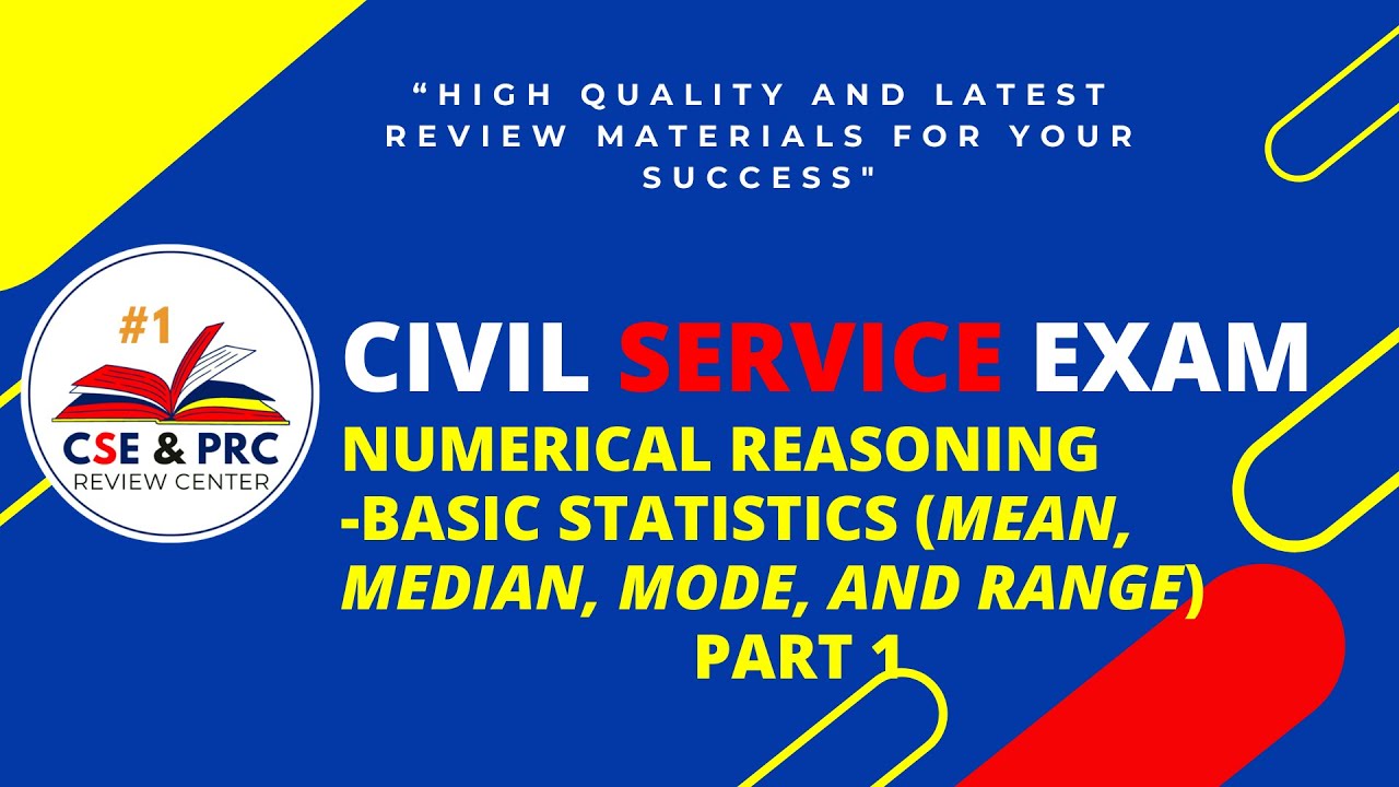 Civil Service Exam Drill for 2024 (NUMERICAL REASONING - BASIC STATISTICS Part 1 - YouTube