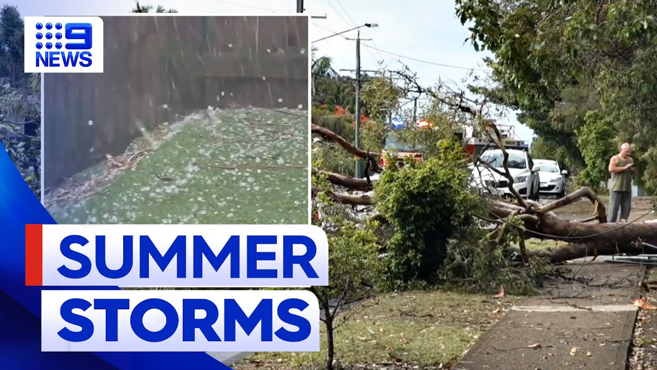 'Very dangerous' thunderstorm rips through Brisbane | 9 News Australia ...