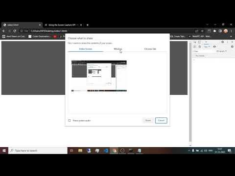 Screen Capture using Browser API + Javascript | Screen Capture using WebPag | HTML | Programming ...