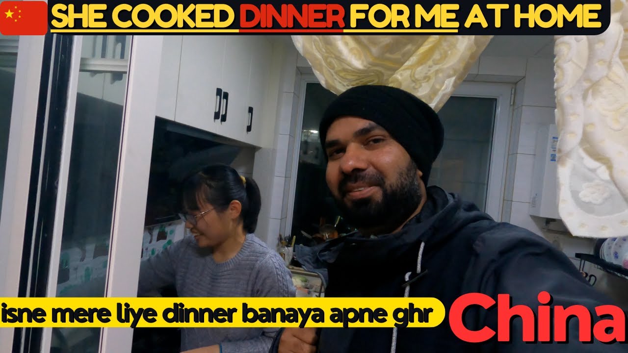 Dinner at Chinese friend home | She cooked Dinner for me - YouTube